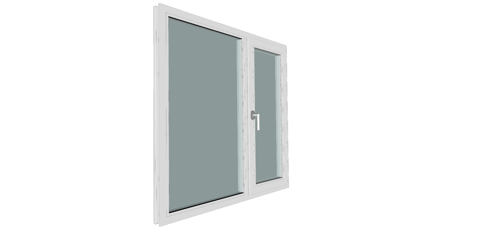 Fereastra termopan PVC, geam Clar + Low-E, alb, 5 camere, 120 x 100 cm ...