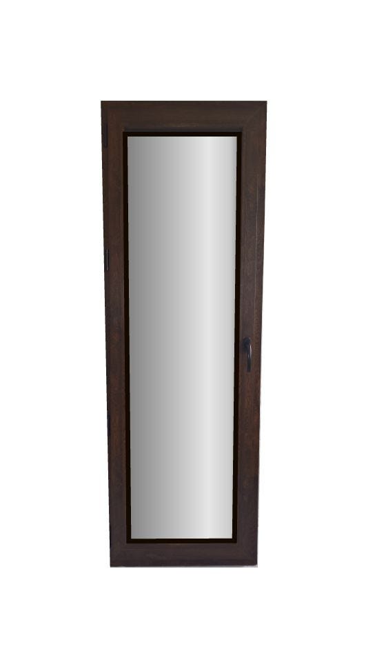 Usa termopan PVC interior/exterior, batanta, cu geam, 6 C, maro ...