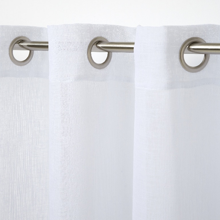 Perdea voal GoodHome Howley, poliester, 140 x 260 cm, alb