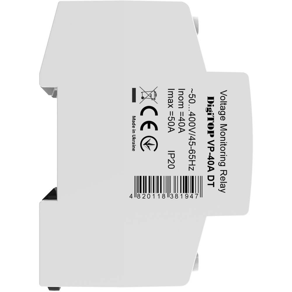 Releu protectie tensiune monofazat DIGITOP VP-40A DT, 40A, 1 secventa, 2P, 230V