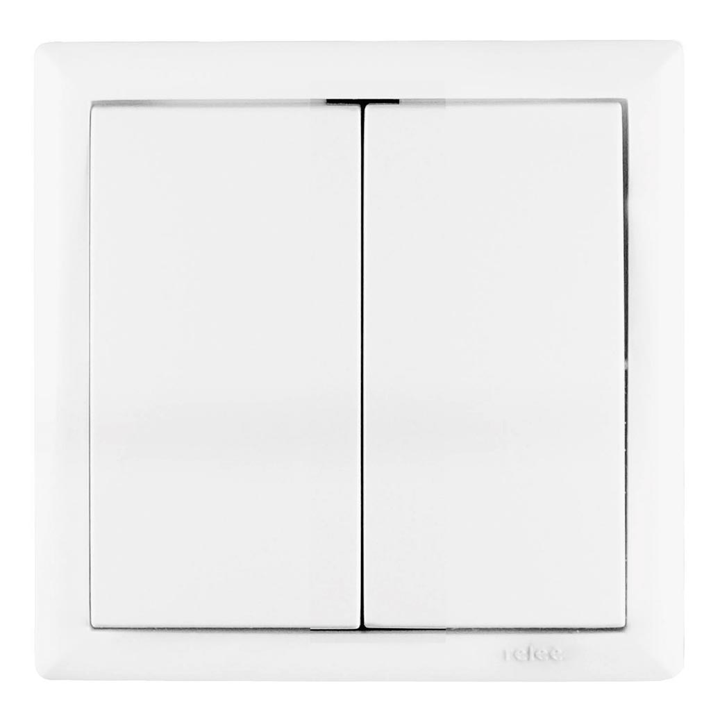 Intrerupator 2 module, 10 A, alb • Relee Medias