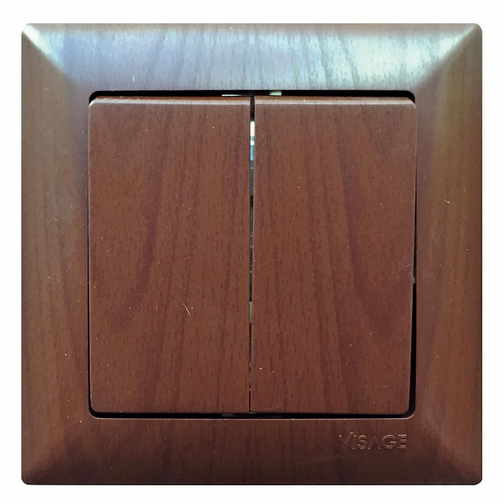 Intrerupator cu LED, 220 V, 10 A, wenge • Gunsan Visage