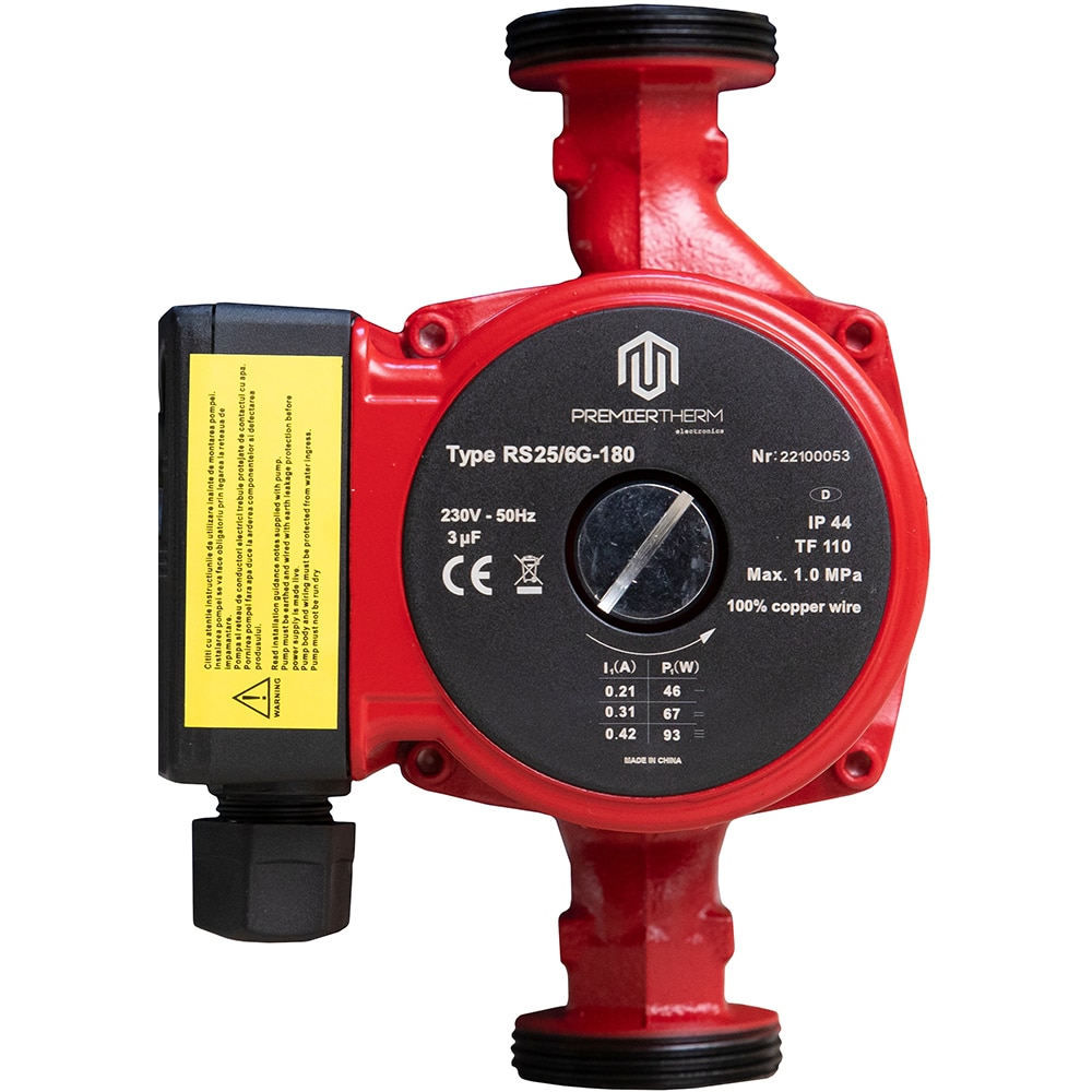 Pompa recirculare apa RS25/6G-180, 10 Bar, 93W, ax 180 mm