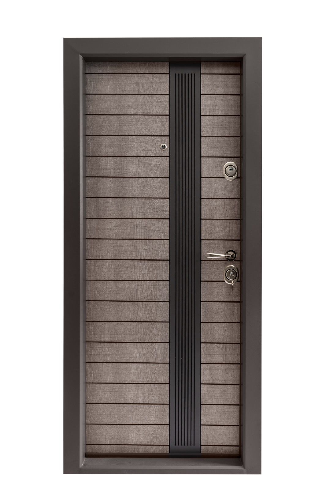 Usa de intrare pentru apartament, MDF, Gri deschis/Antracit, fara geam ...