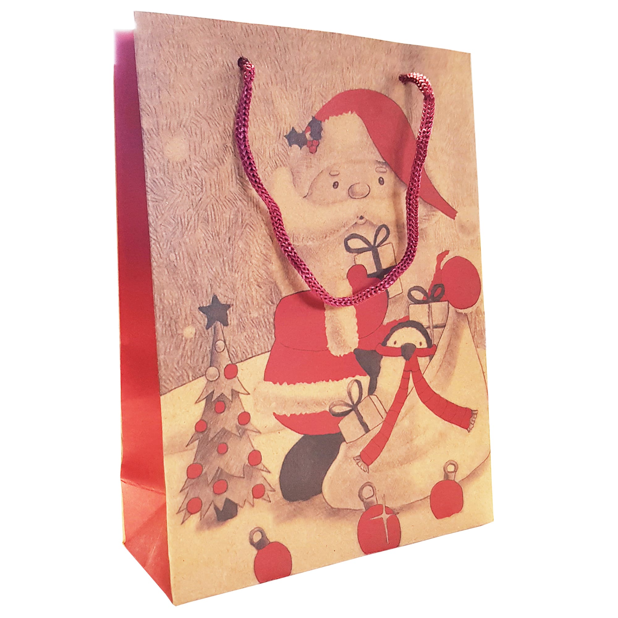 Punga cadou Craciun, 20 x 16 x 6 cm, multicolor