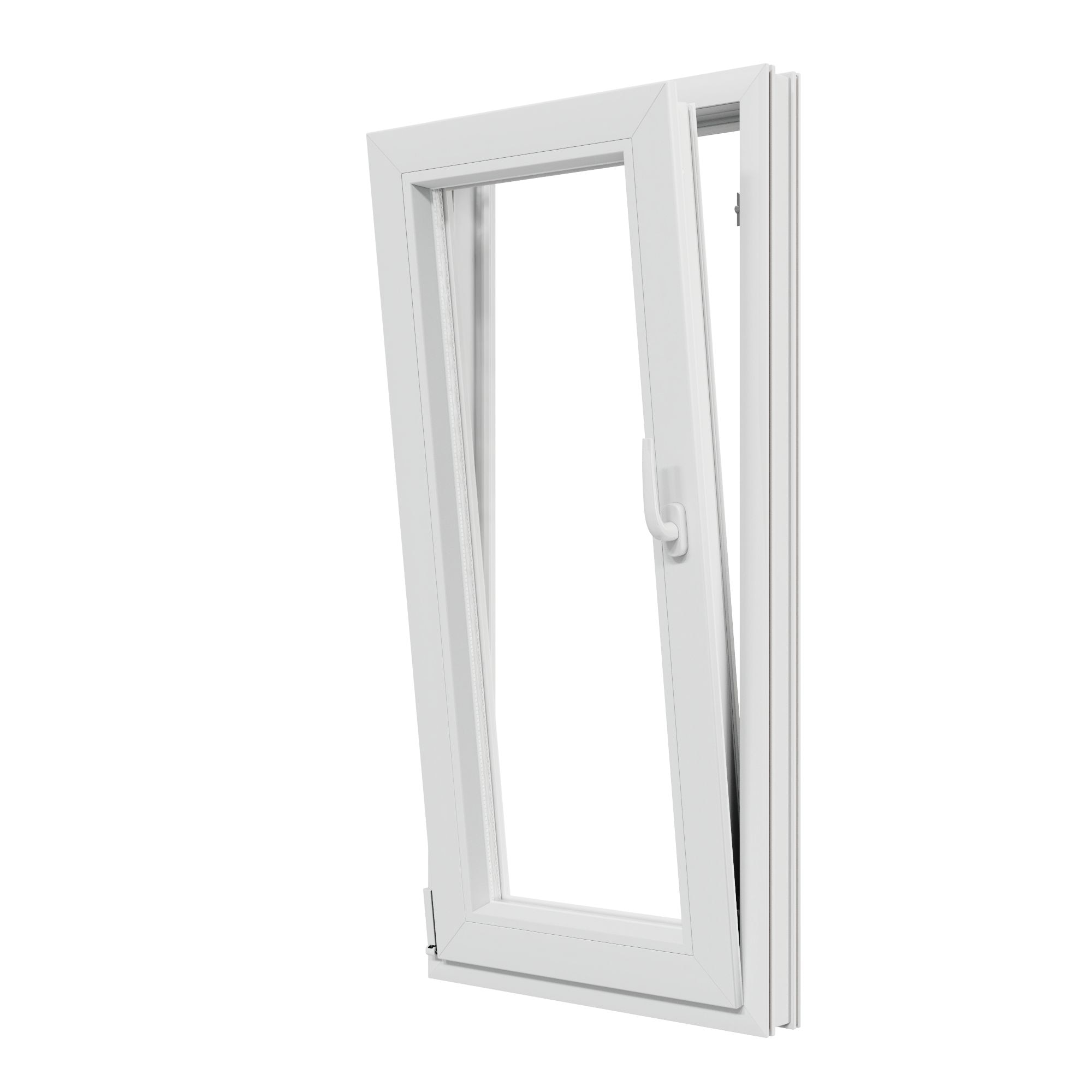 Fereastra termopan PVC, geam Float + Low-E, alb, 4 camere, 56 x 116 cm ...