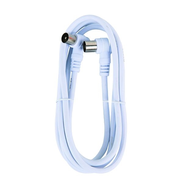 Cablu TV coaxial, mufat 90 grade, tata - mama, dublu ecranat, 1.5 m Goobay