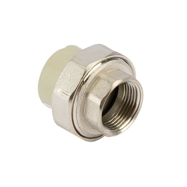 Racord olandez, PPR, gri, metalic, 25 mm, racord 3/4, filet interior