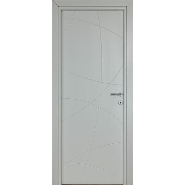 Usa interior Arc, fara geam, reversibila, MDF, 68 x 203 cm, alb