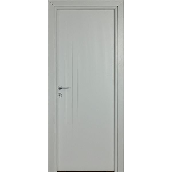 Usa interior Three Lines, fara geam, reversibila, MDF, 88 x 203 cm, alb
