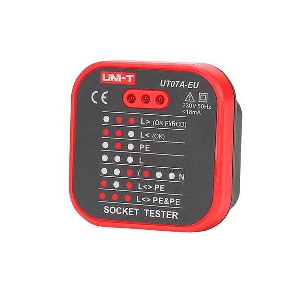 Tester priza, 8 conditii cablare, 6A UNI-T UT07A-EU
