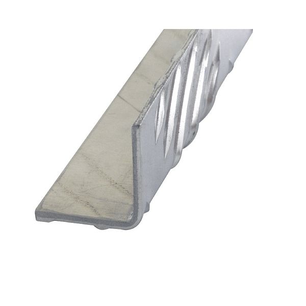 Cornier aluminiu brut striat, 20 mm x 20 mm, 1 m