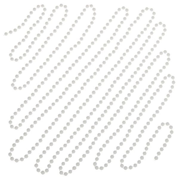 Decoratiune Craciun Sirag margele, 5 m, alb