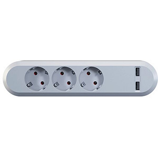 Multipriza BACHMANN Smart 3XCEE7, 16A, USB, alb