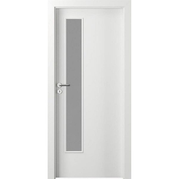 Usa interior Porta L GE, cu geam, dreapta, HDF, 60 x 203 cm, alb