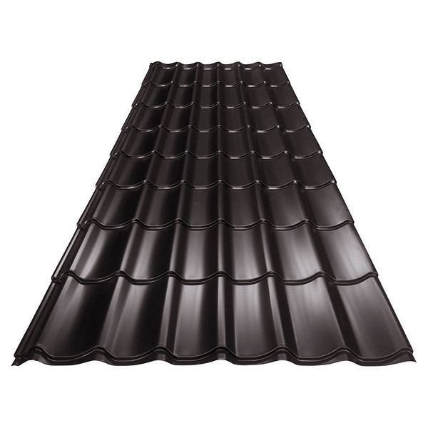 Tigla metalica, Maro, RAL 8019, 0,4 mm x 185 x 120 cm, 2,22 mp Bravo Lucios
