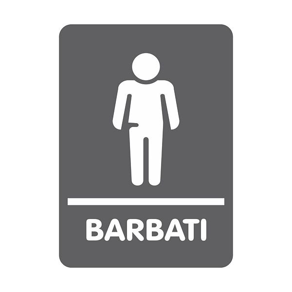 Indicator Toaleta Barbati, 10X14.5 PVC 1mm Creative Sign
