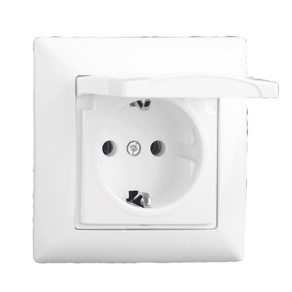 Priza cu capac, 16A, 220V, alba Gunsan